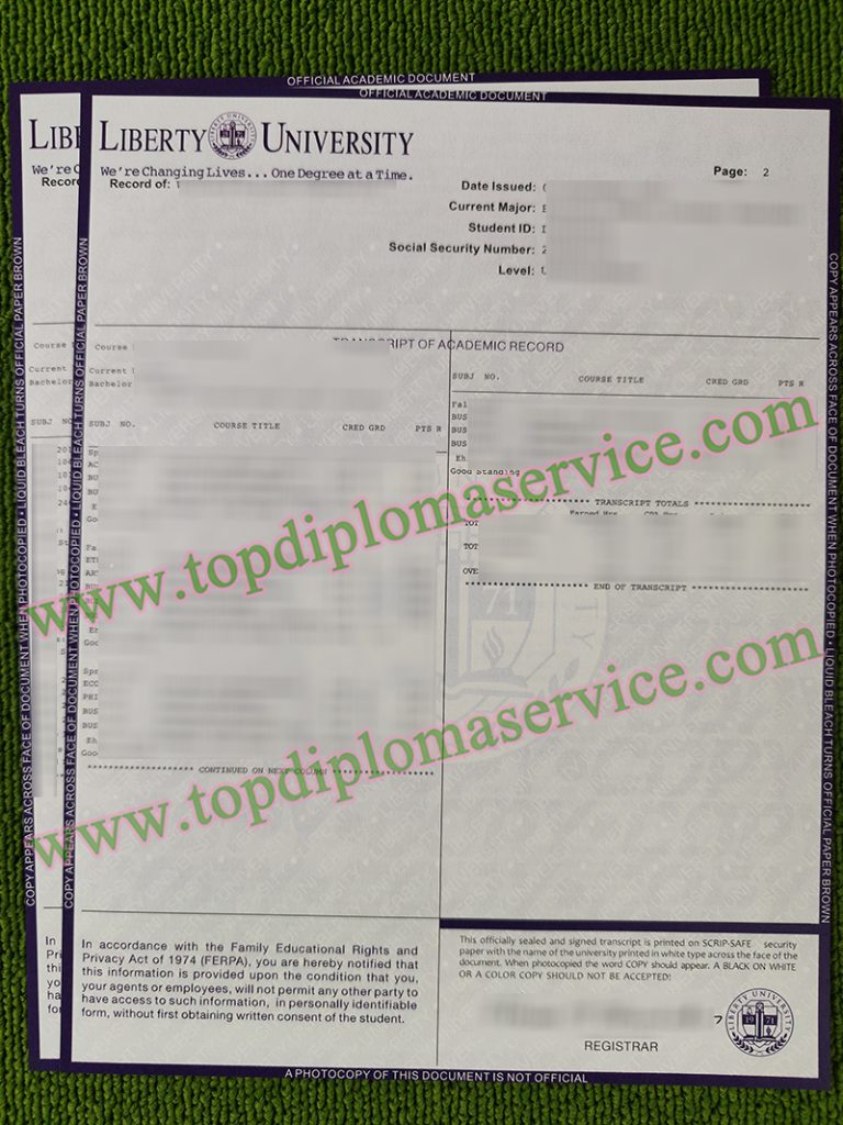 Steps to order fake Liberty University transcript