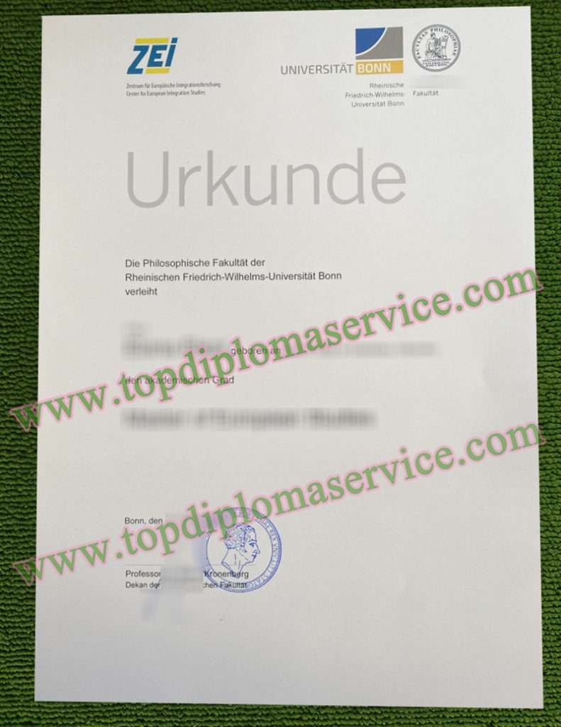 Surprising way to make a Universität Bonn urkunde certificate