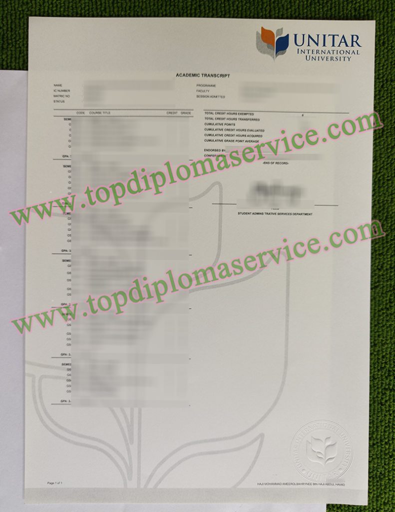 Steps to make a customized UNITAR International University transcript